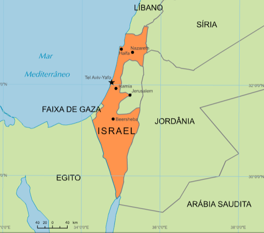 mapa de israel - Jornal Joca